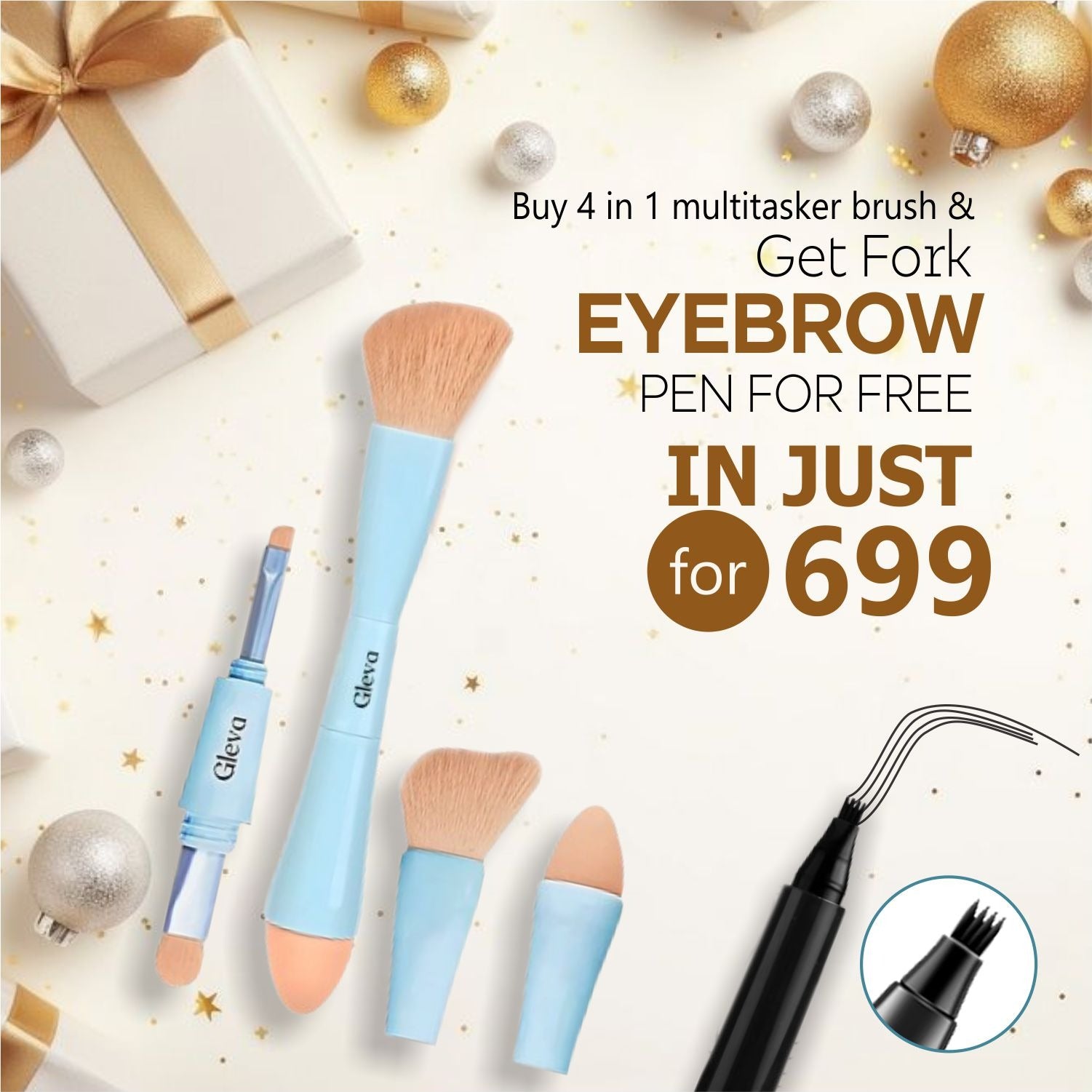 B1G1 FREE || 4 in 1 multitasker brush + Micro Fork Eyebrow pen free